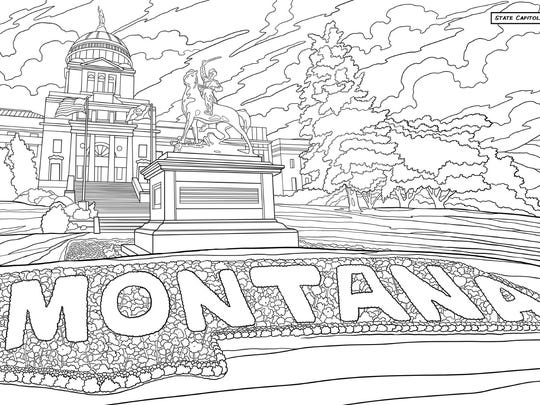 'Montana Coloring Book' captures iconic scenes