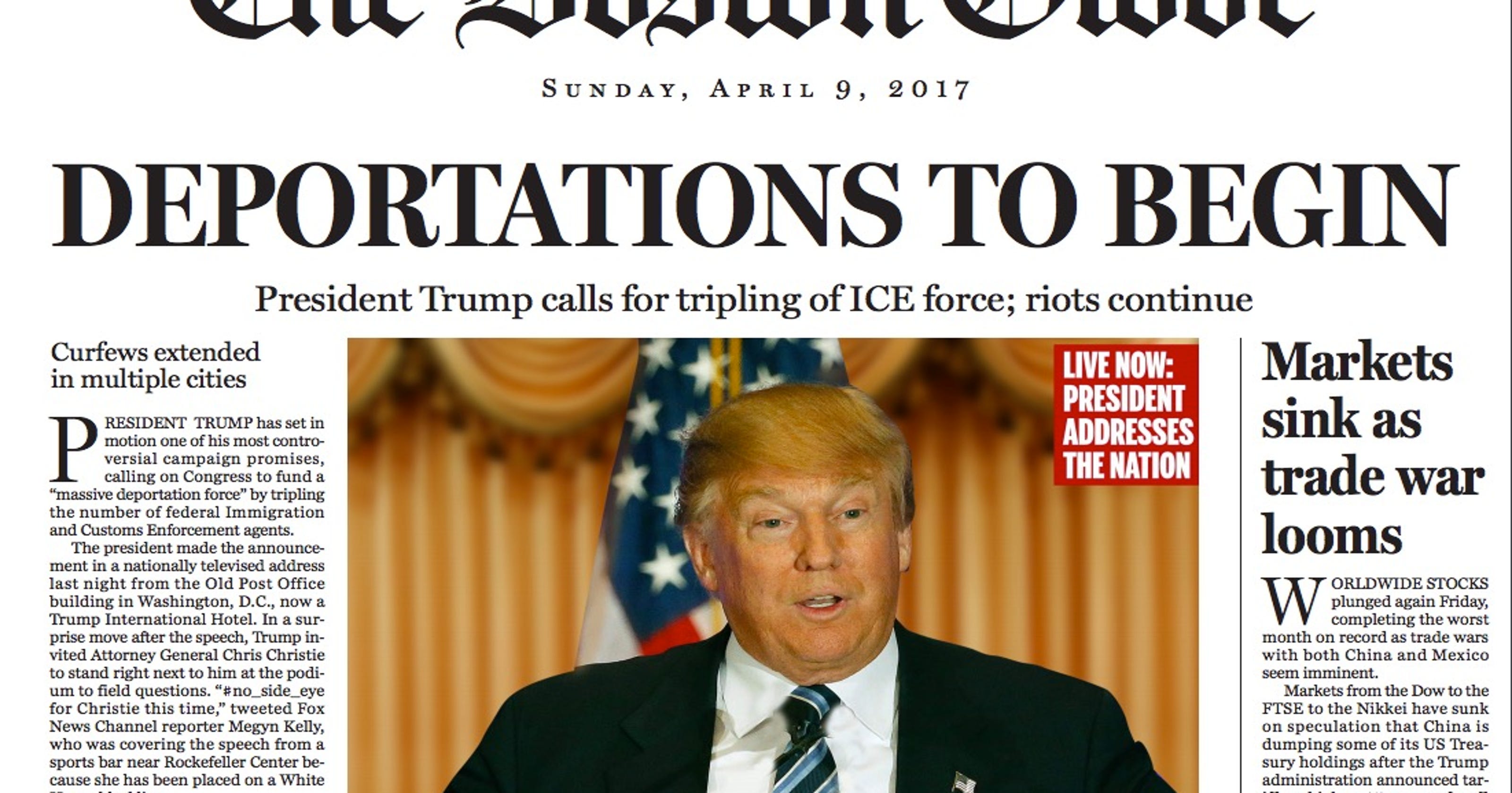 Boston paper prints fake anti-Trump front page
