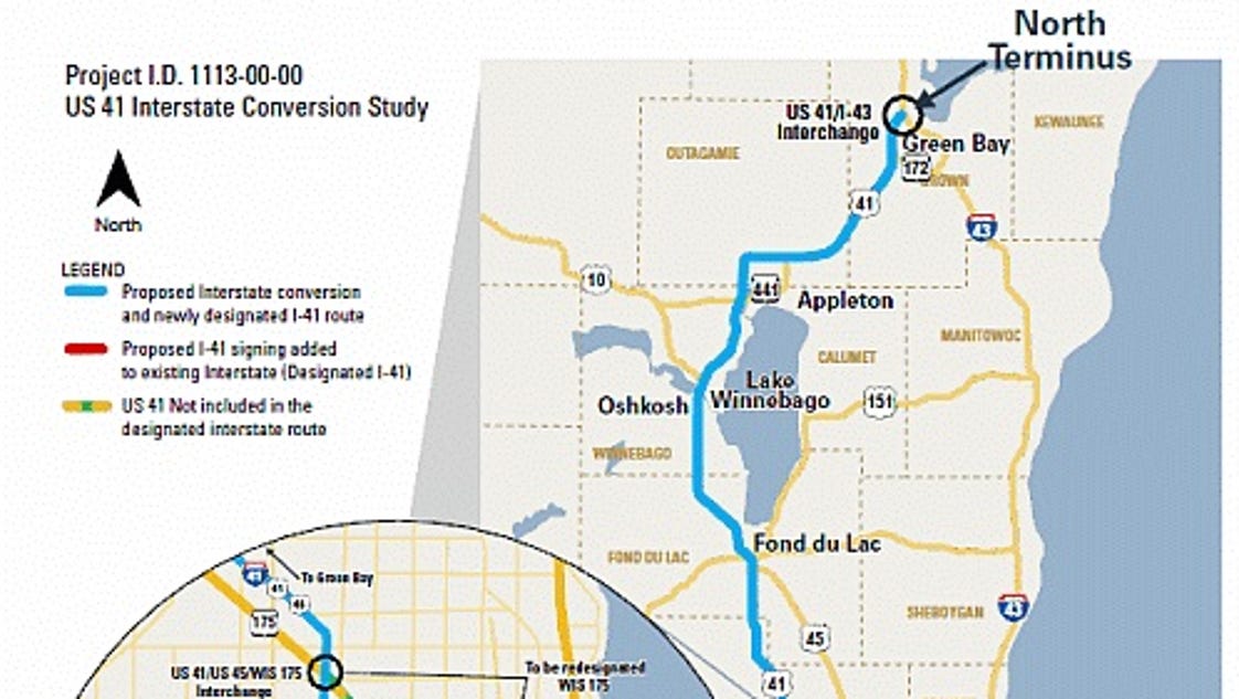 U.S. 41 named officially to interstate highway system