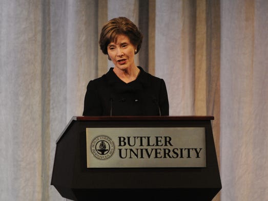 Laura Bush shares laughs in Indy