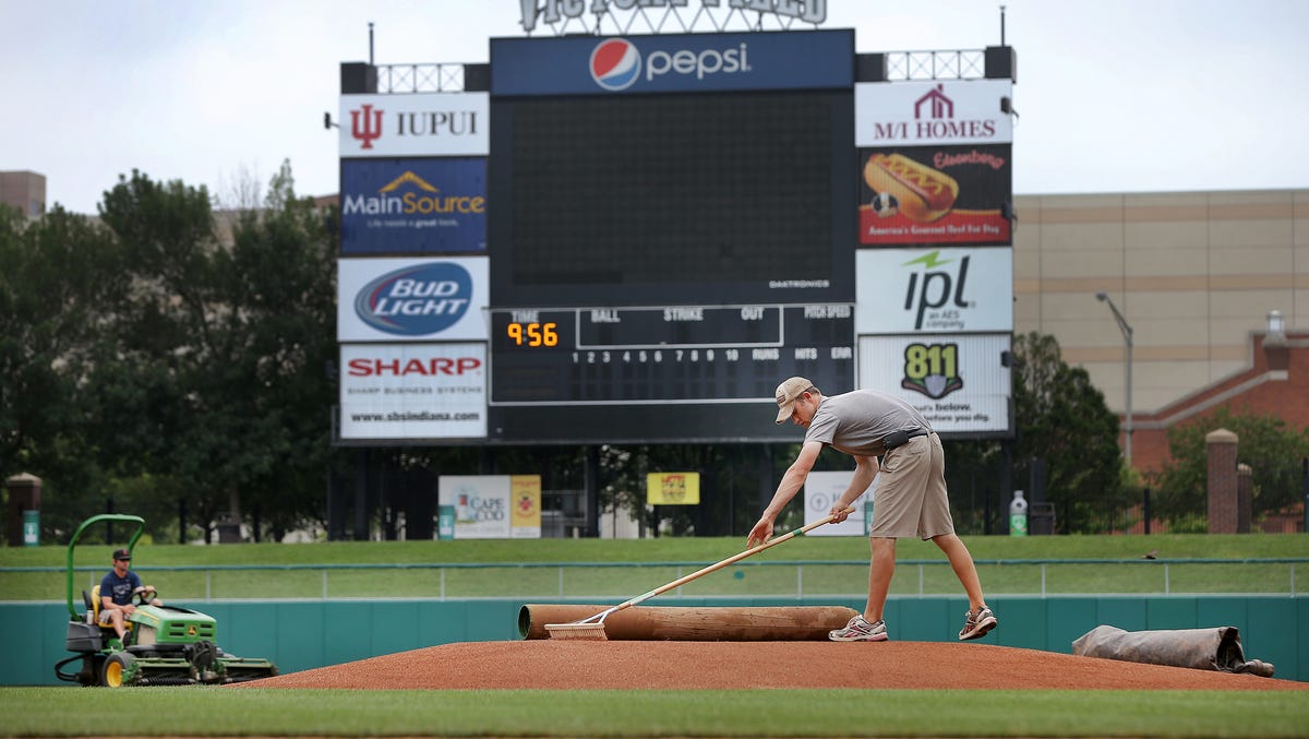 Getting Victory Field ready to play ball