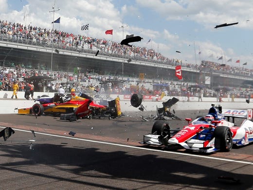 Indianapolis mayor hit by debris from Grand Prix crash