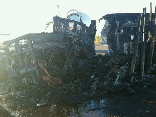 3 hurt in 'fiery' crash involving semi-truck on I-10 north of Tucson