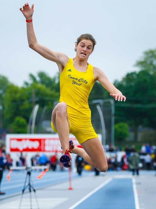Iowa’s top track girls shine in 4A long jump showdown