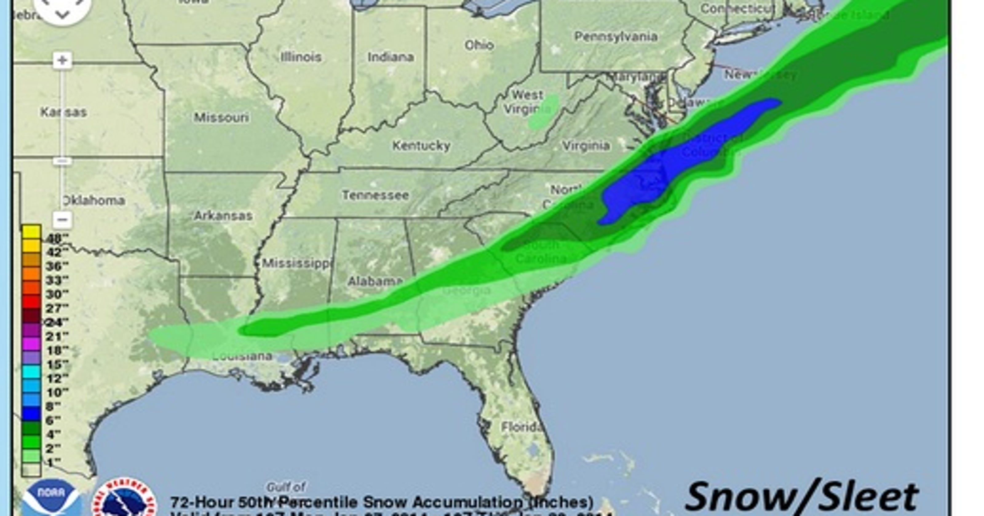Southern snow: Winter storm to roar from Texas to Va.
