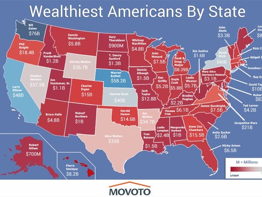 Map: the wealthiest person in each state