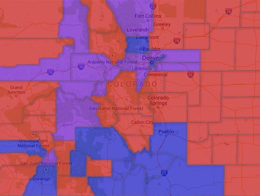 Map: Colorado Voter Party Affiliation by County