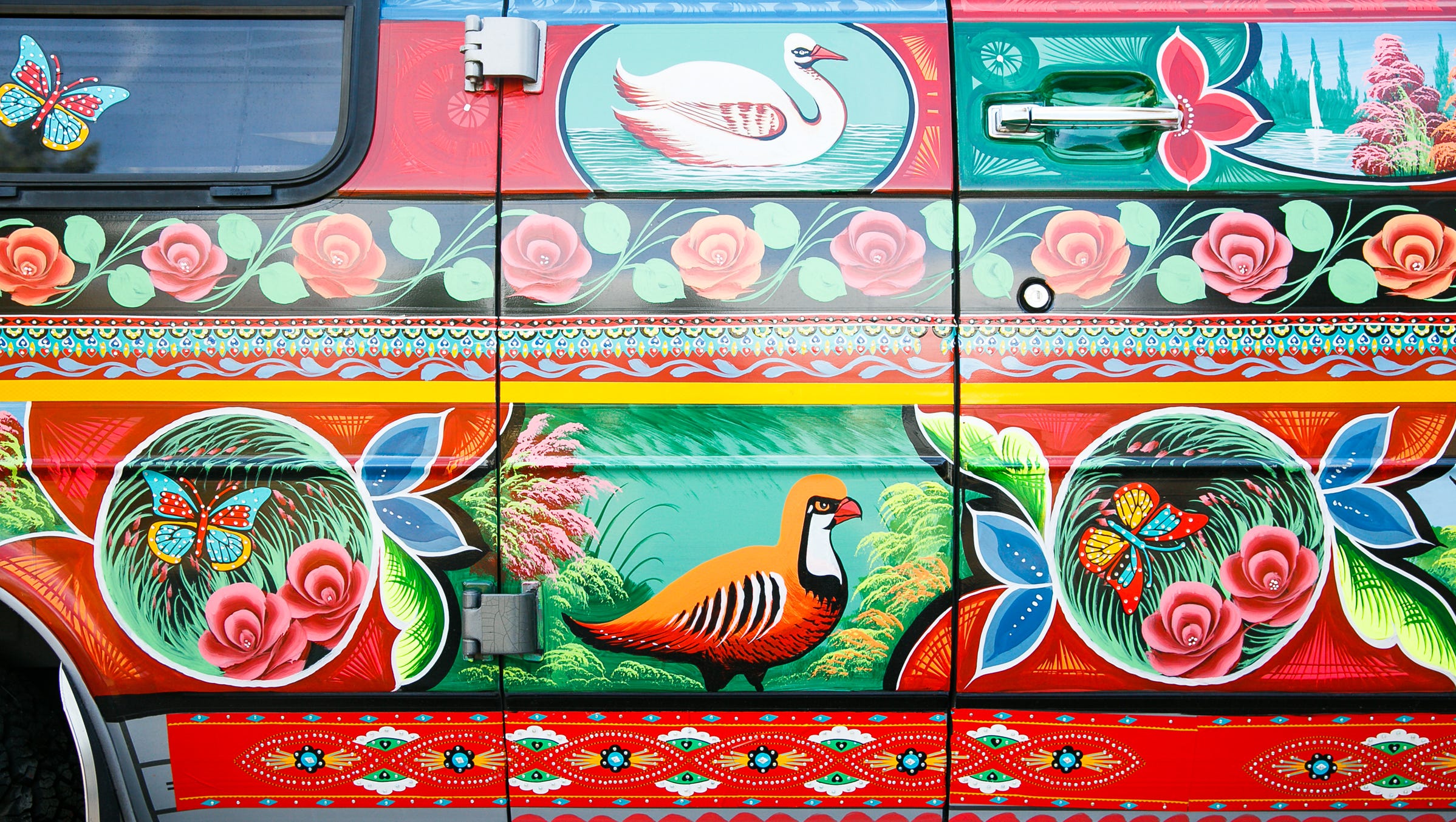 Truck art by renowned Pakistani artist Haider Ali cruises Salem streets