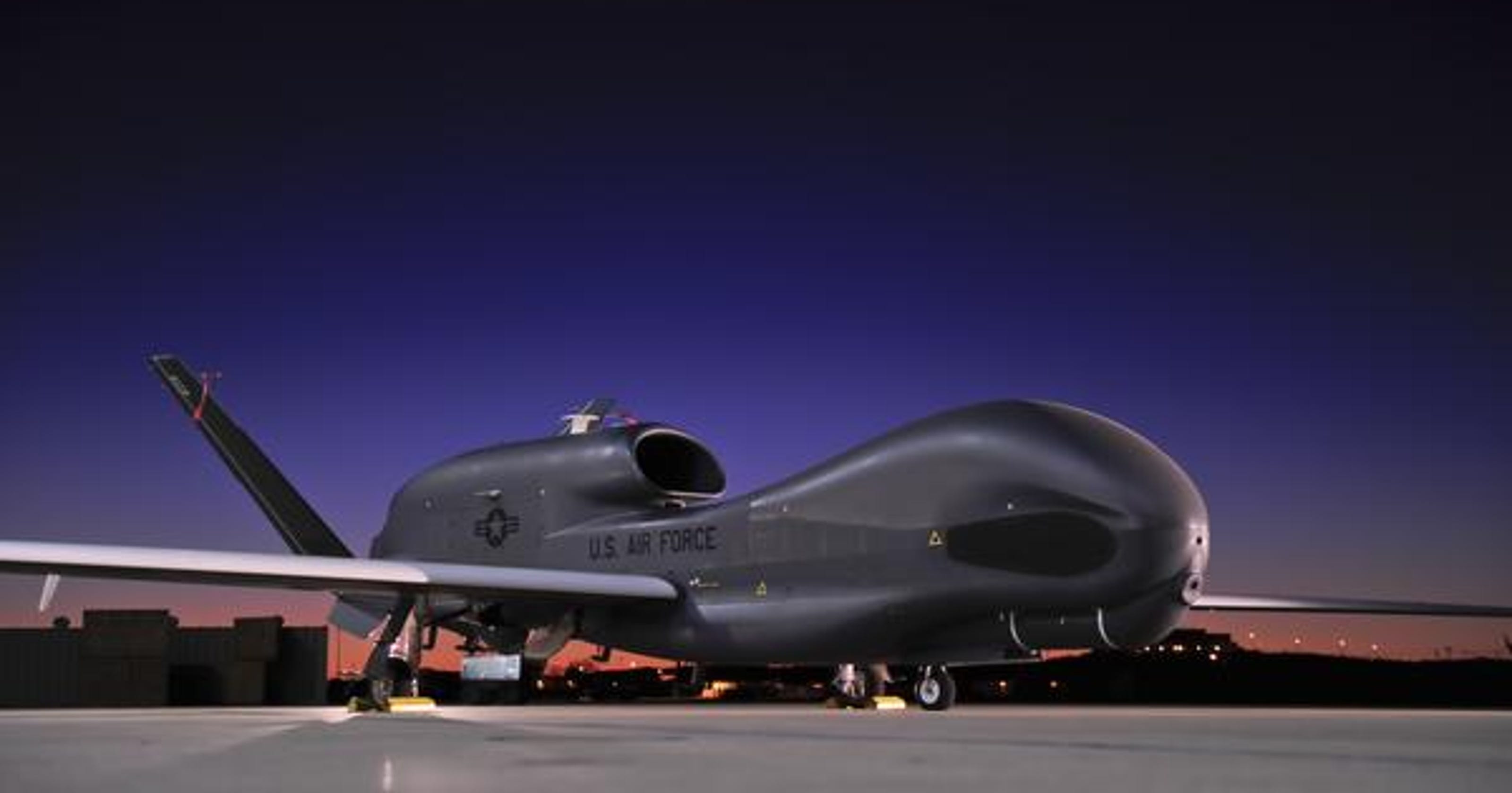 Global Hawk drone model on display at Melbourne airshow