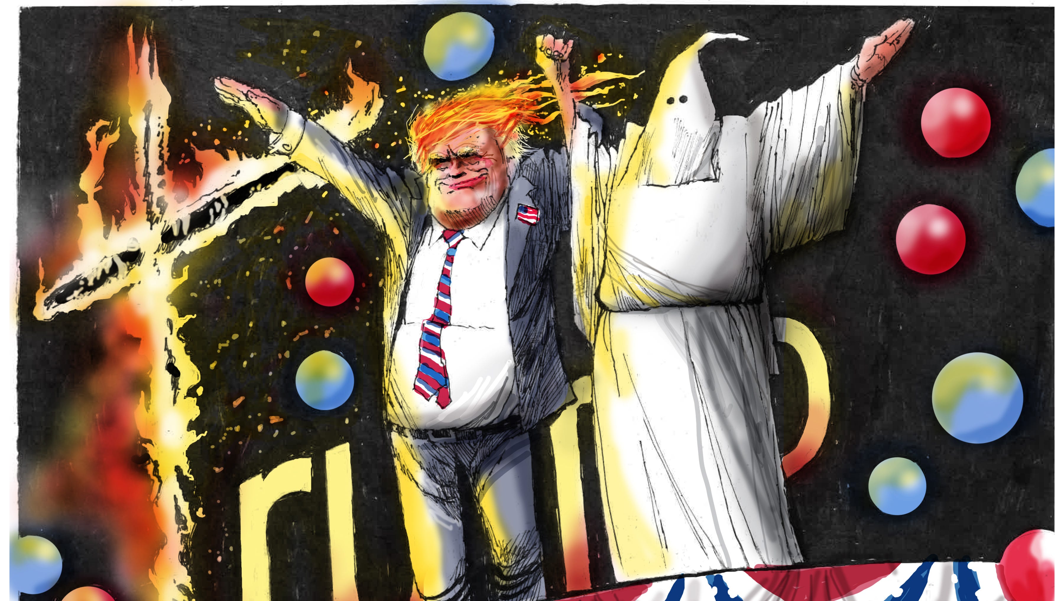 Today's toon: Donald Trump's KKK cross to bear