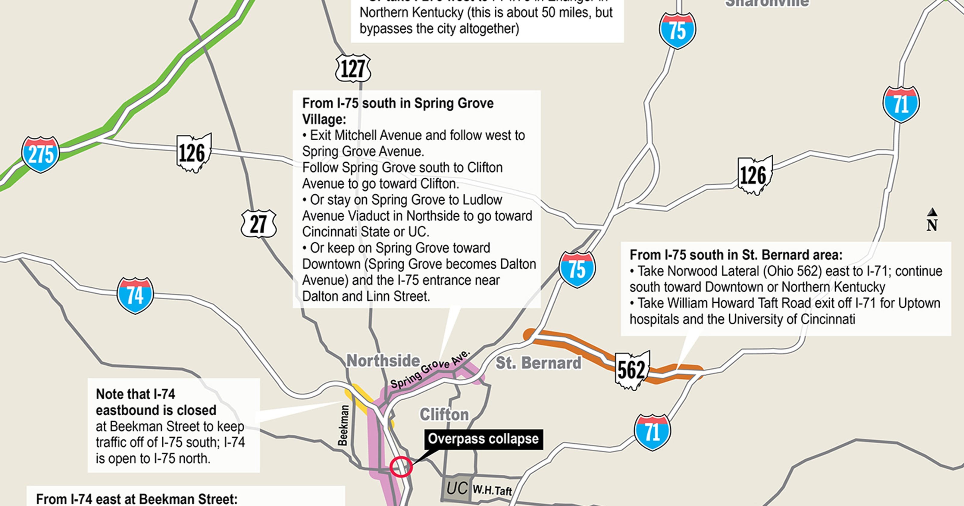 Hopple Bridge: Alternate routes to bypass the cleanup