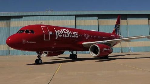 JetBlue paints Airbus 320 in colors of N.Y. Fire Dept.
