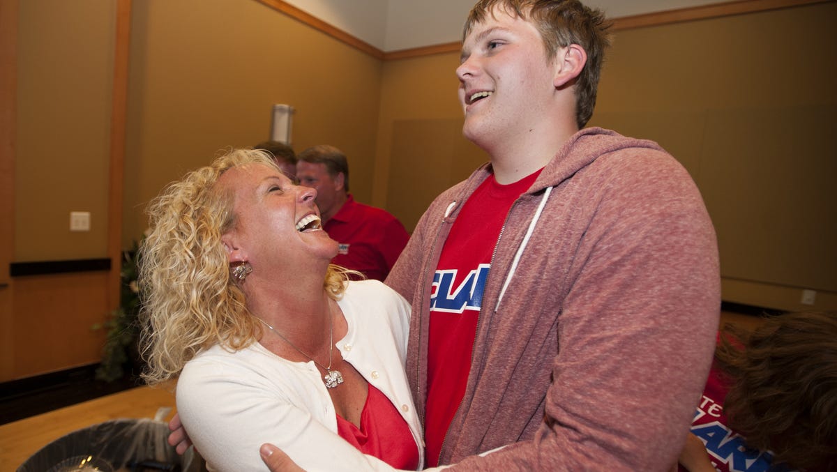 Marla Clark celebrates in Johnson county
