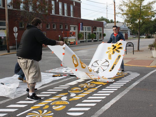 Jeffersonville gets colorful crosswalk designs