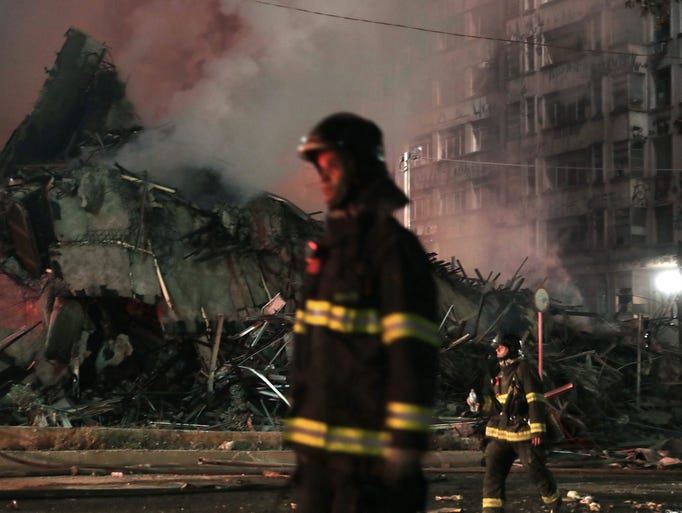 Massive fire destroys building in Sao Paulo, Brazil