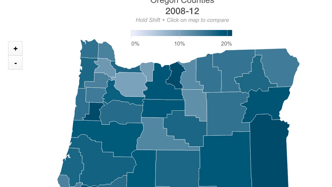 3 maps that show where Oregon is on policy goals