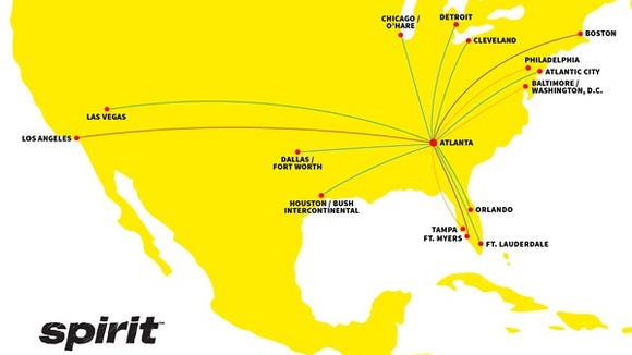 Growing Spirit up to 15 nonstop routes in Atlanta; 12 at LAX