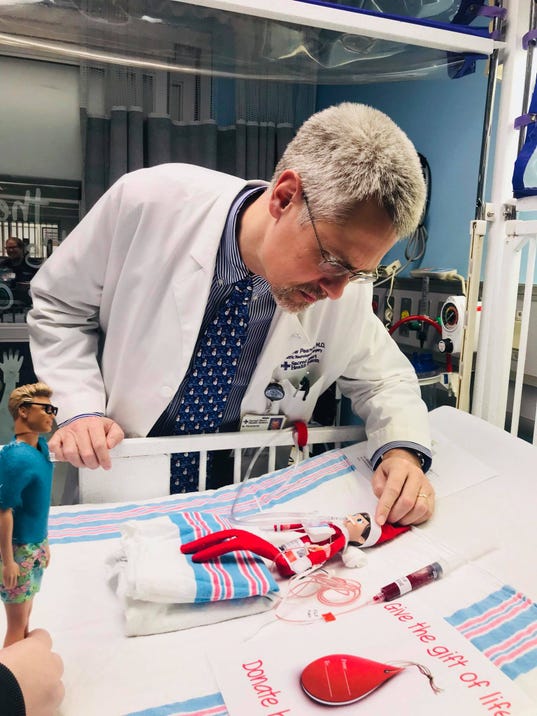 There are elves all over the shelves at Sacred Heart