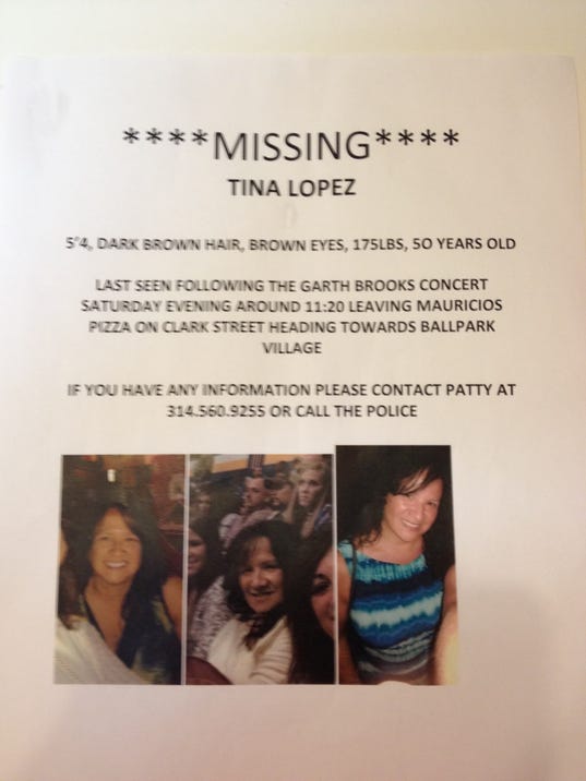 Tina Lopez Missing After Garth Brooks Concert - St. Louis, MO | The ...