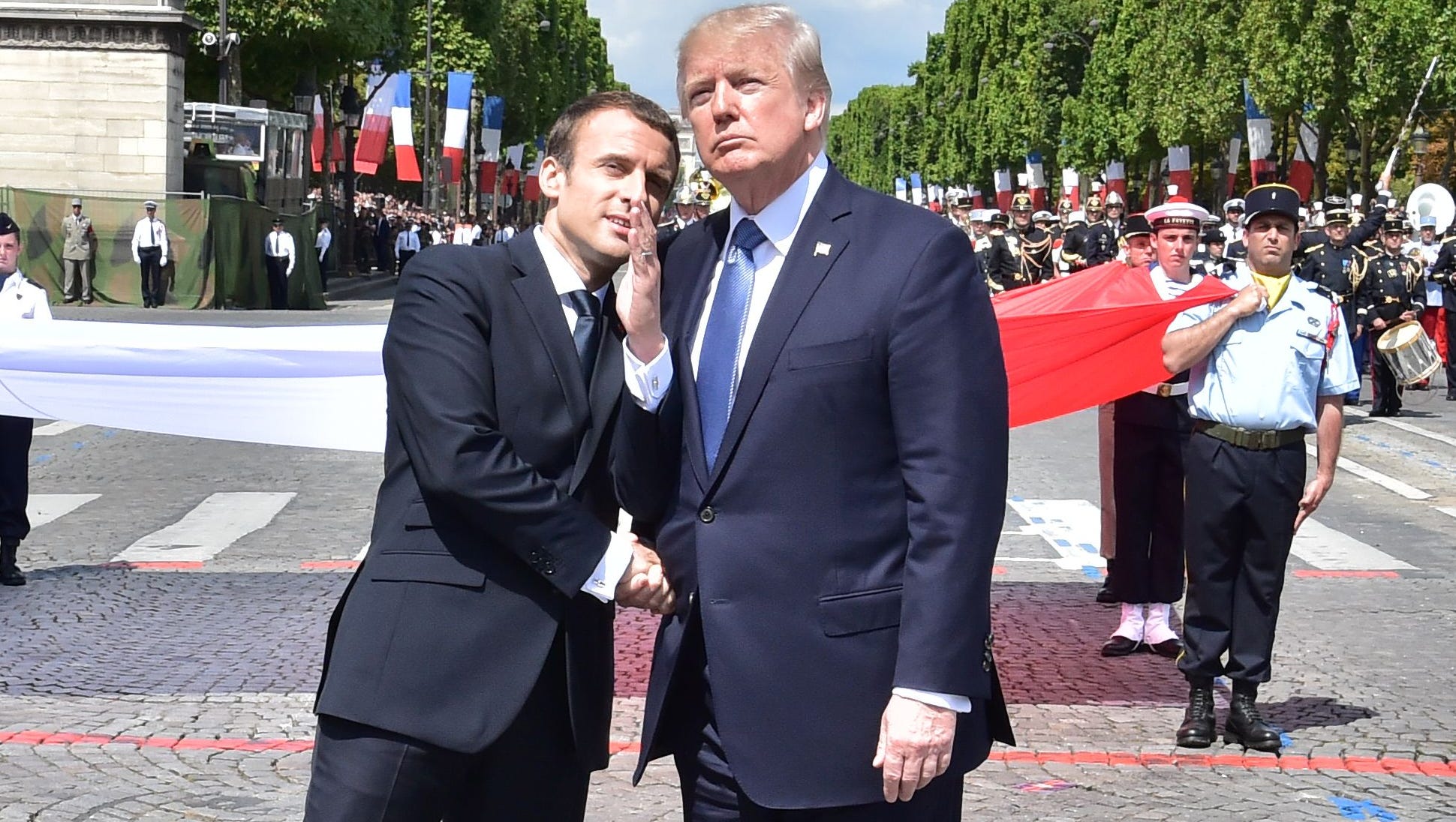 Donald Trump And Emmanuel Macron Share Their Strangest Handshake Yet
