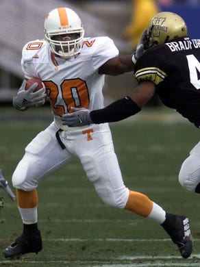 Tennessee football running backs Travis Henry, Chuck Webb, Jamal Lewis