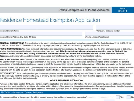 Deadline to file homestead exemption in Texas is April 30