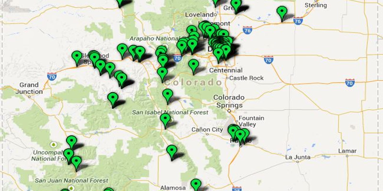 Map: Retail Colorado Marijuana Stores