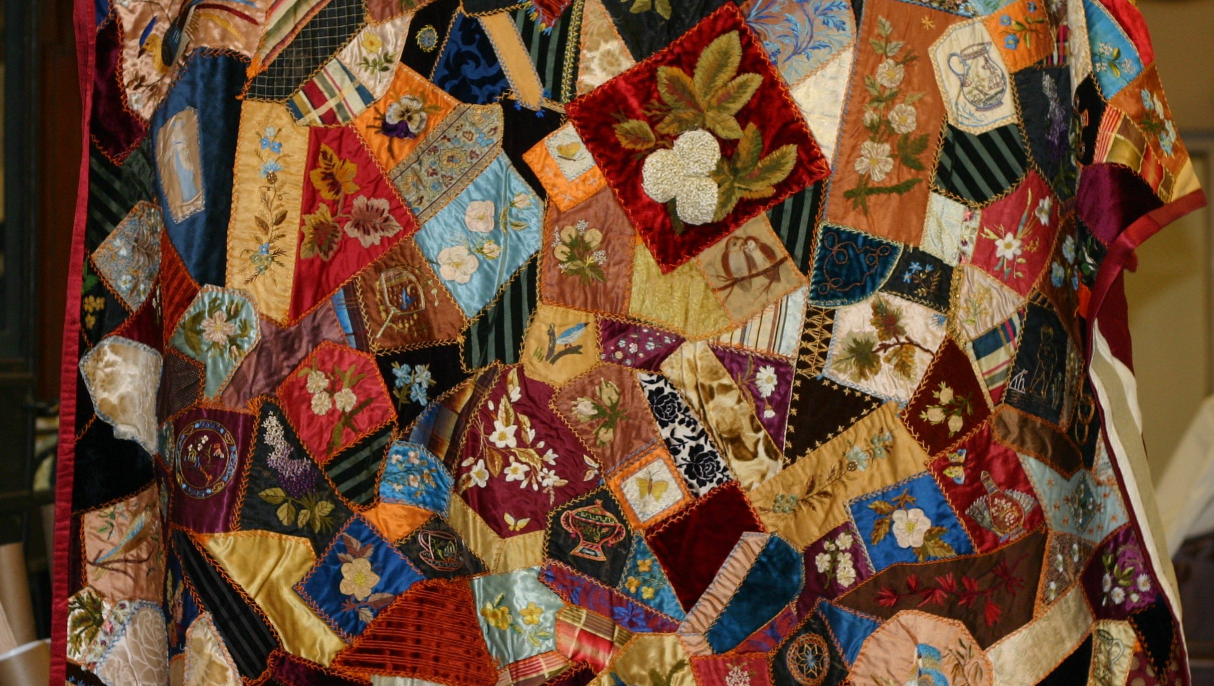 Crazy quilts reflect resourcefulness and creativity