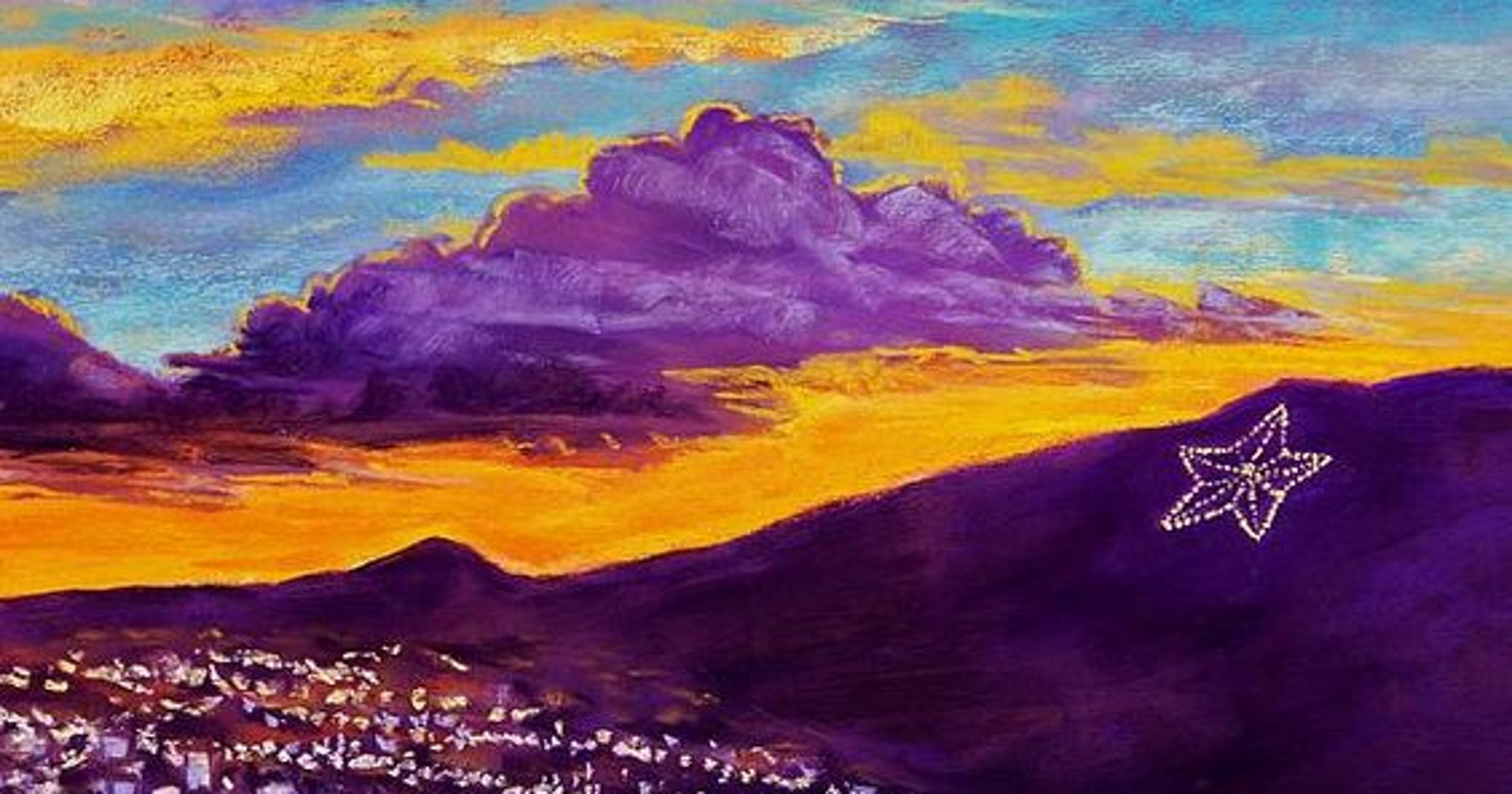 El Paso Star On Mountain Outline