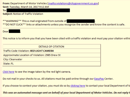 Tax collectors office warns residents of traffic camera email scam ...