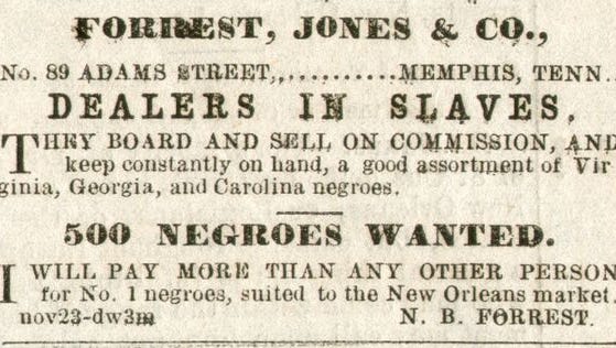 Memphis marker to tell truth of Nathan Bedford Forrest, slave trade