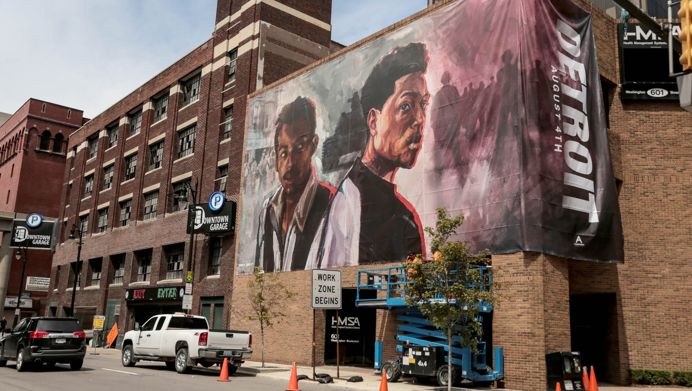 'Detroit' movie's themes depicted in powerful murals by local artists