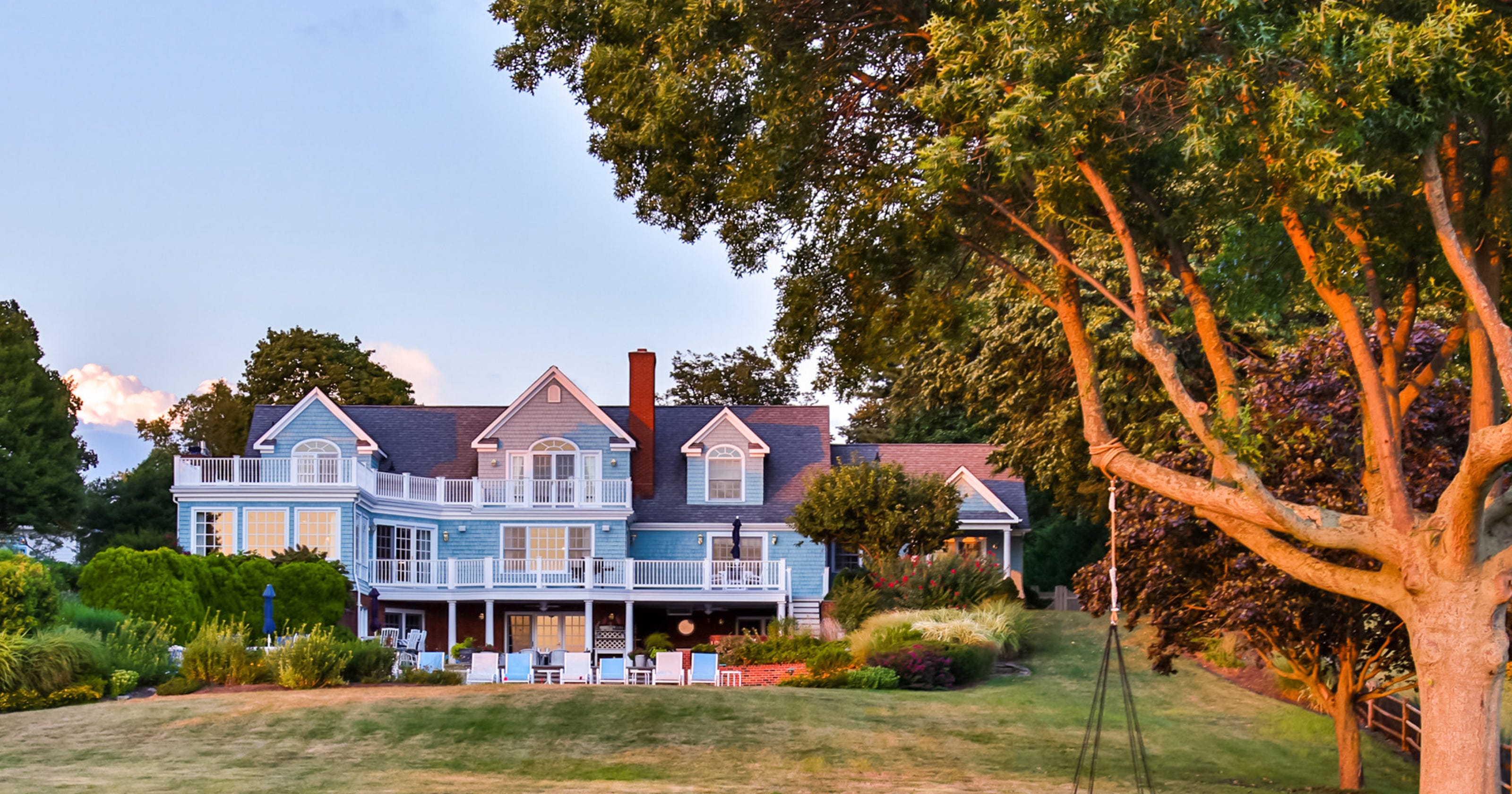 Behind the $3.6M 'Big Blue Mansion' off River Road