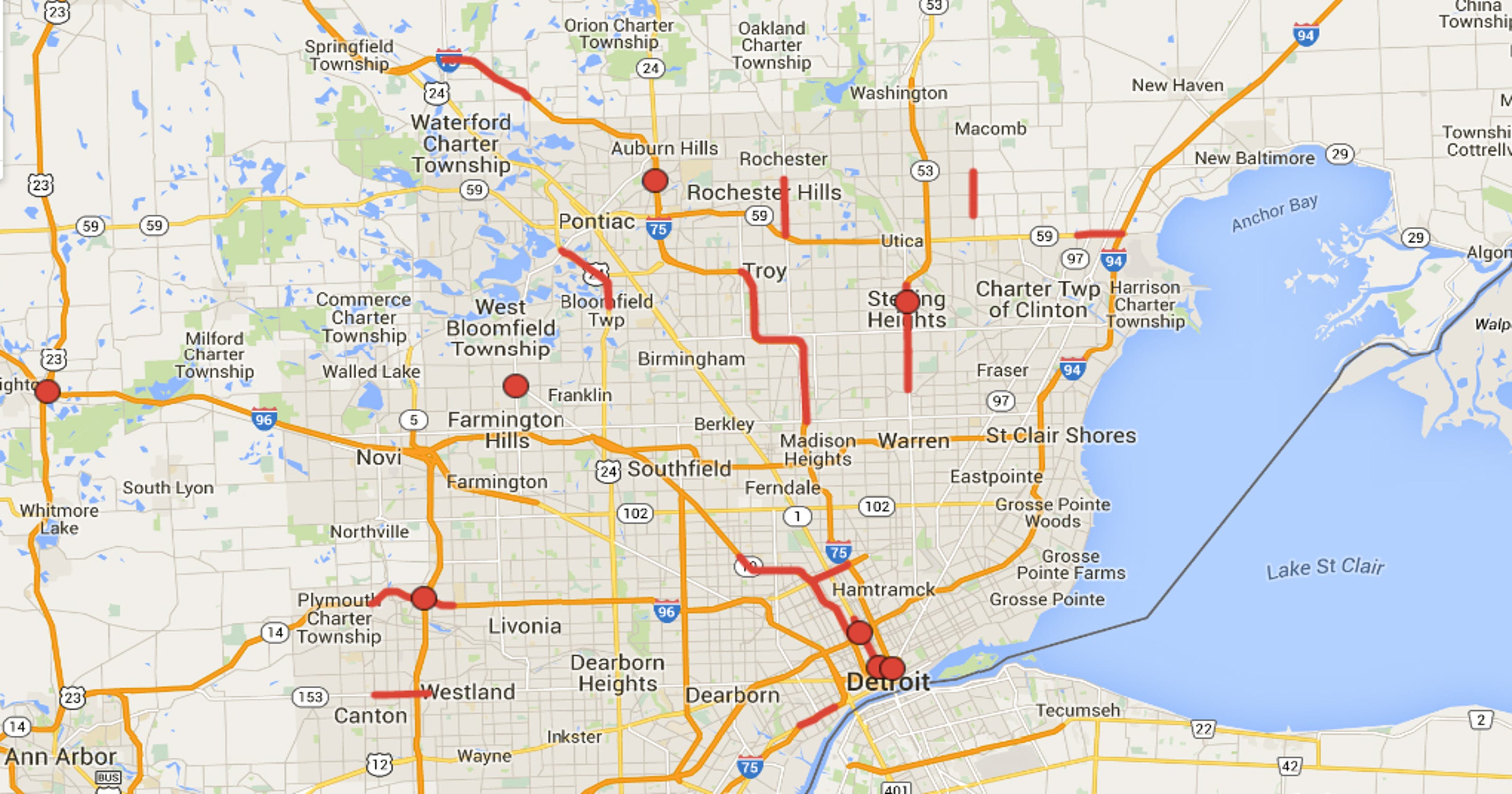 Metro Detroit Zip Code Map
