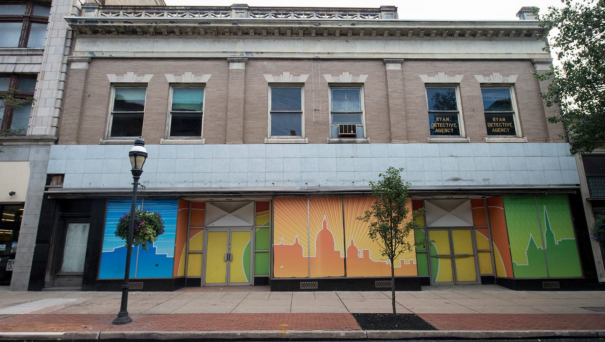 Photos: Woolworth's site awaits renovation, 2015. And today, WellSpan.