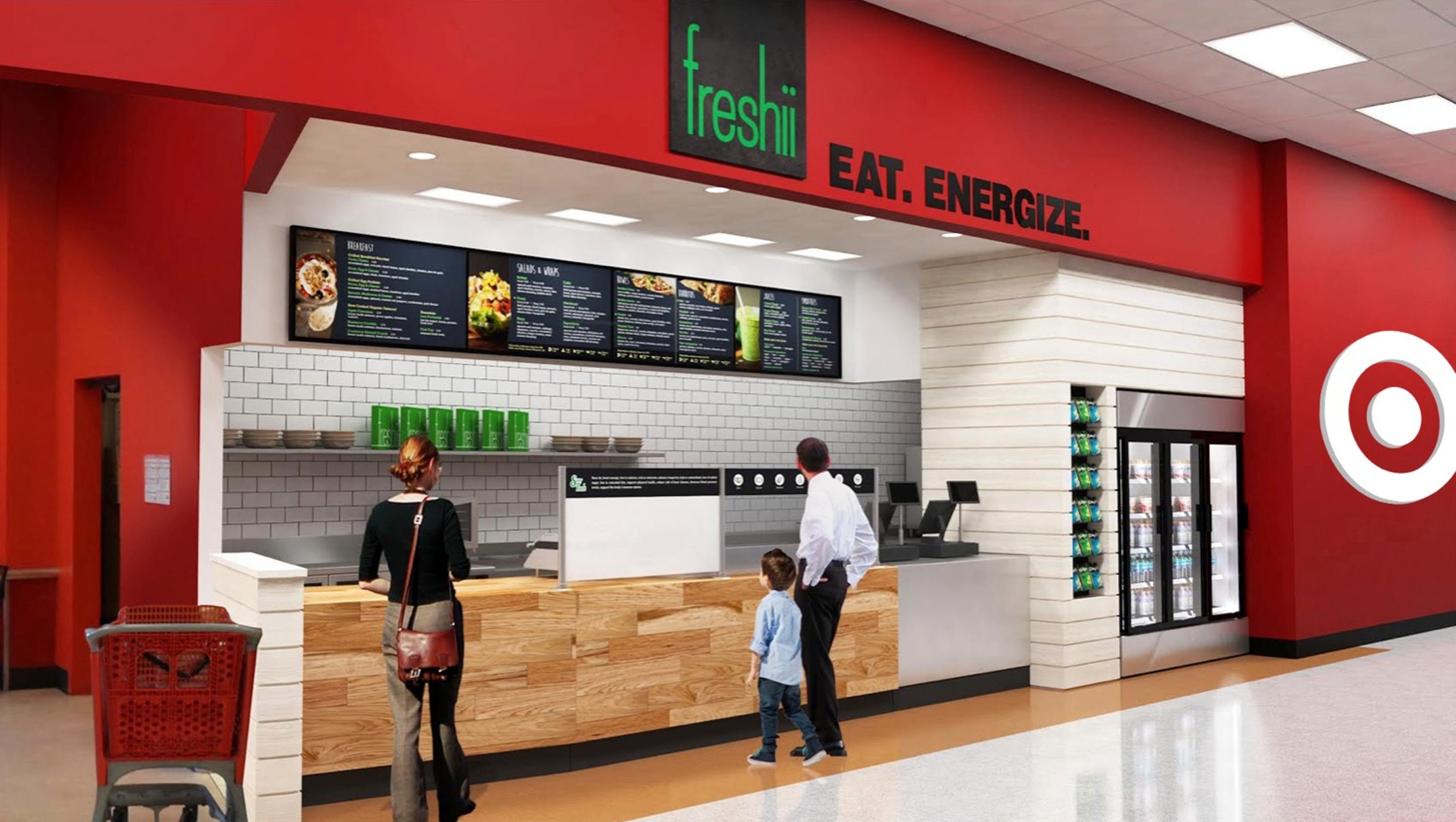 At test Target cafes, hot dogs out, salads in