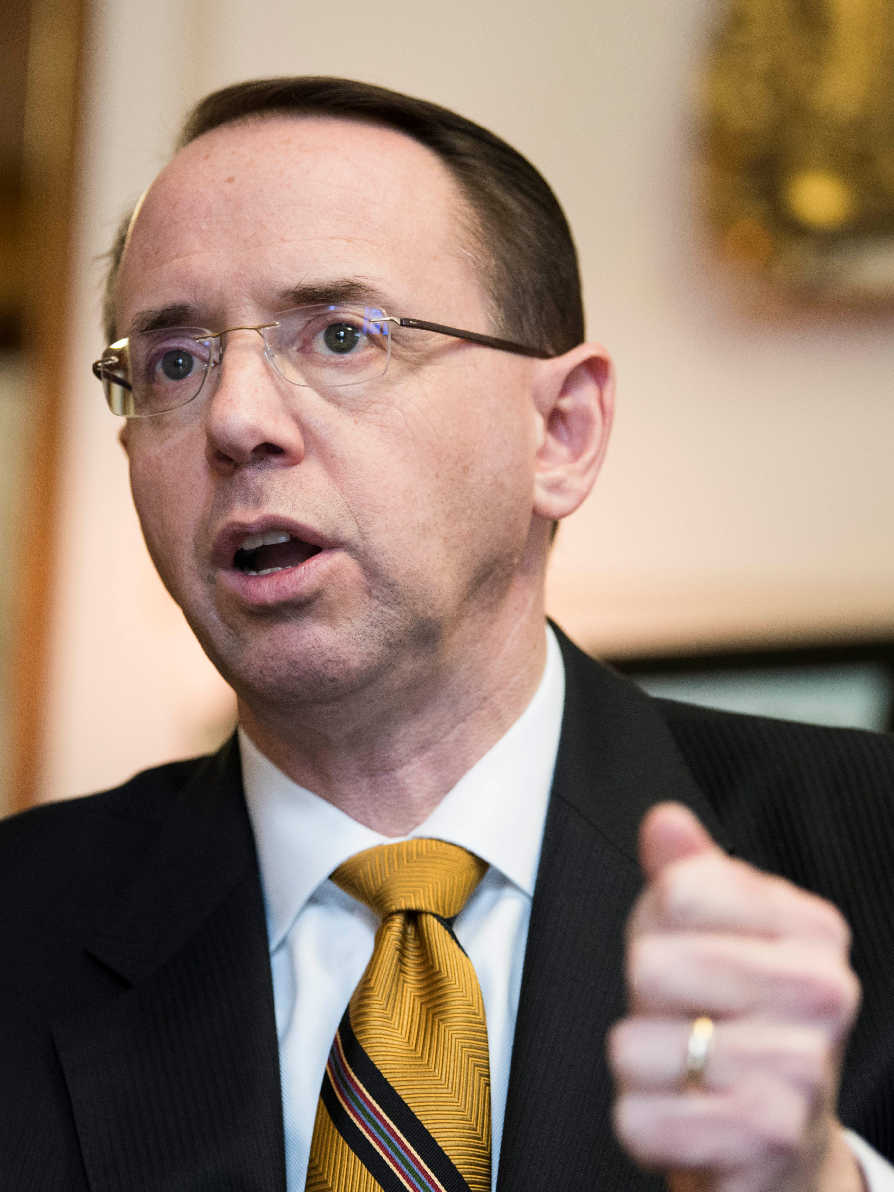 Rod Rosenstein, deputy attorney general, fully supports Robert Mueller