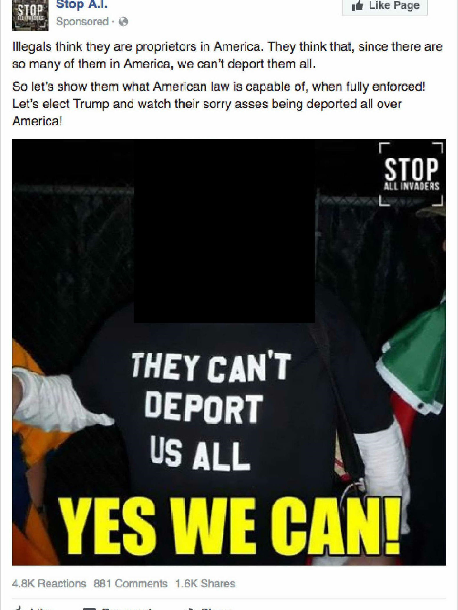 Russian Facebook ads sought to inflame Hispanic tensions after Trump ...