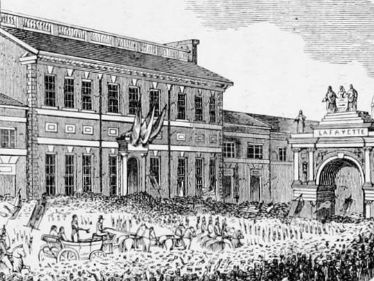 Thousands welcomed Lafayette’s visit in 1825