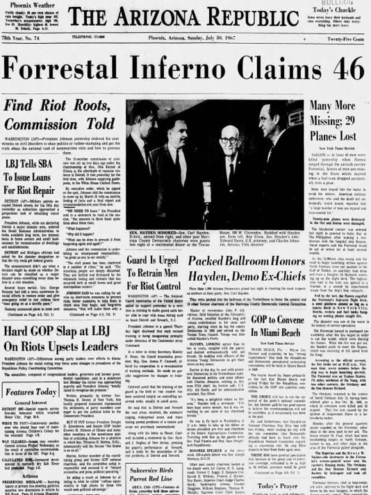 Forrestal fire: John McCain barely escaped death 50 years ago