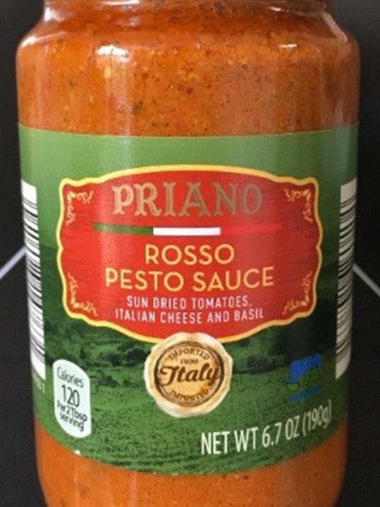 Priano 'Rosso Pesto' spaghetti sauce being recalled, FDA says