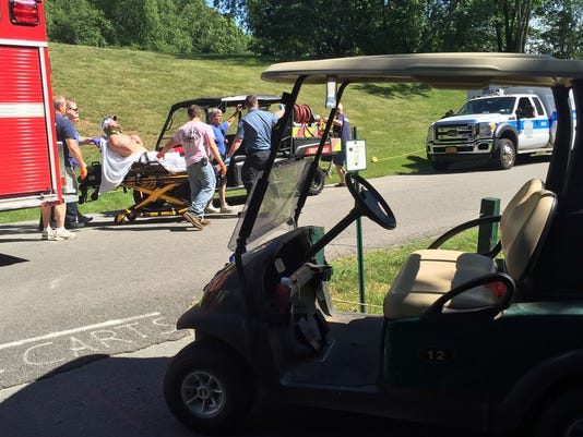 Golfer impaled on rail in golf cart accident