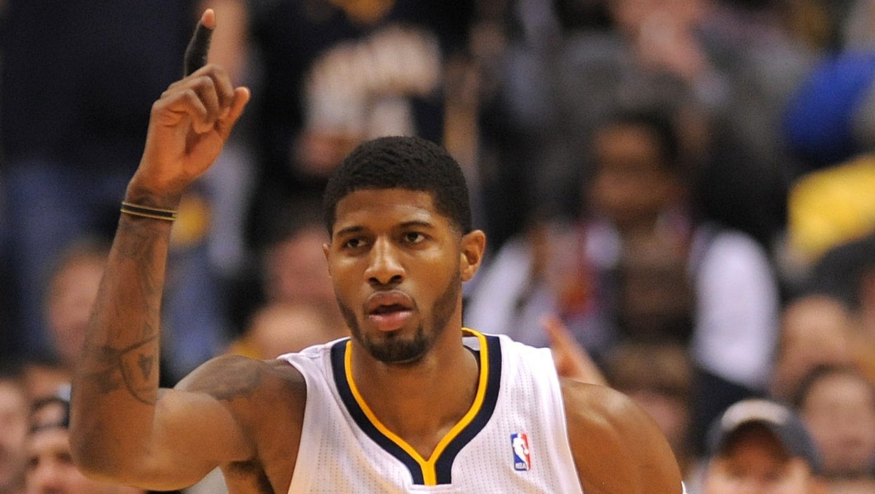 Paul George plays along for radio show's dunk video