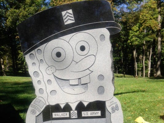 Iraq veteran's SpongeBob gravestone removed
