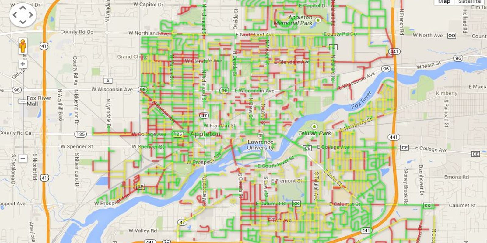 Map: Search the quality of your street in Appleton