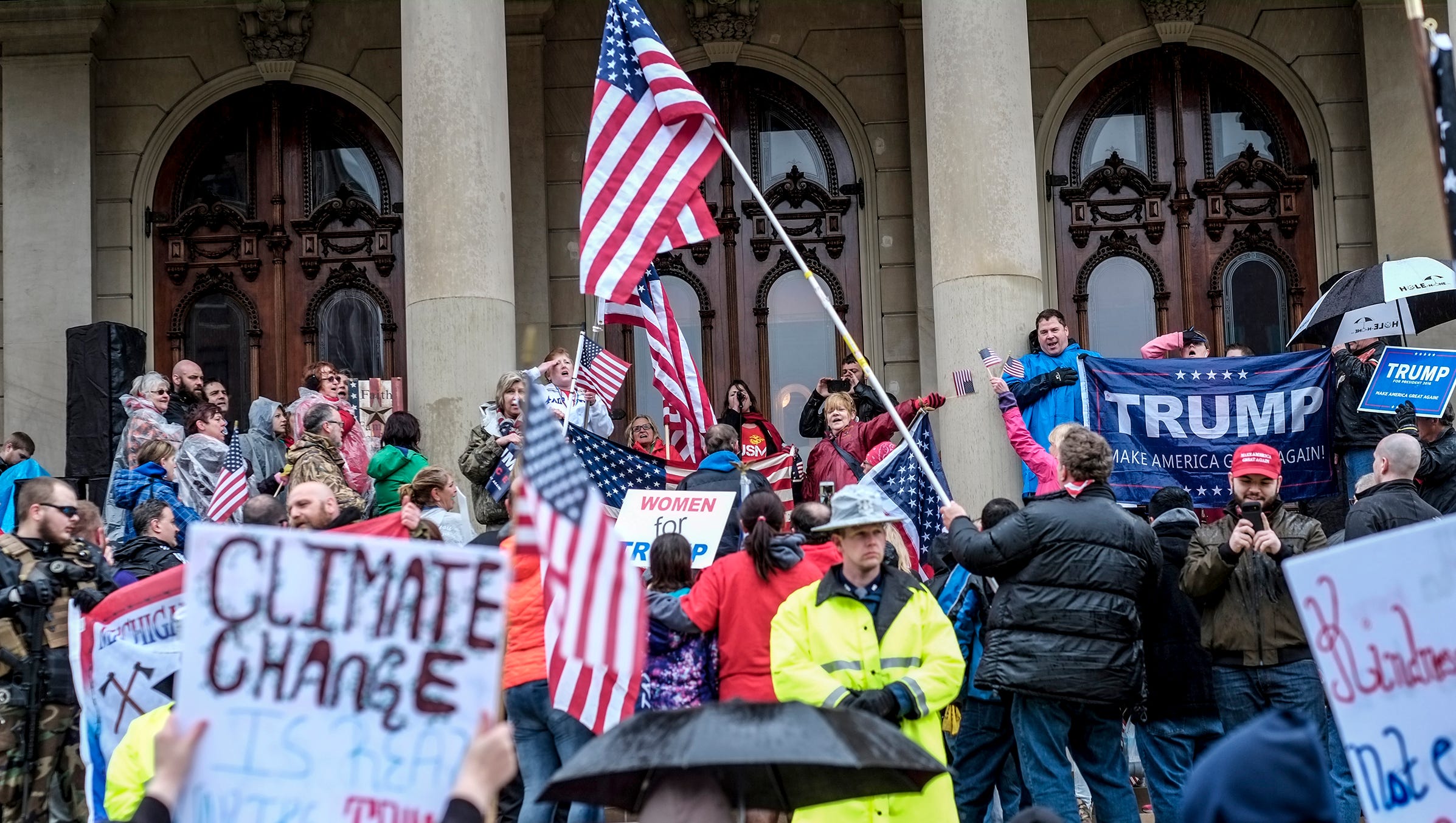 Scenes from Lansing's Trump rally