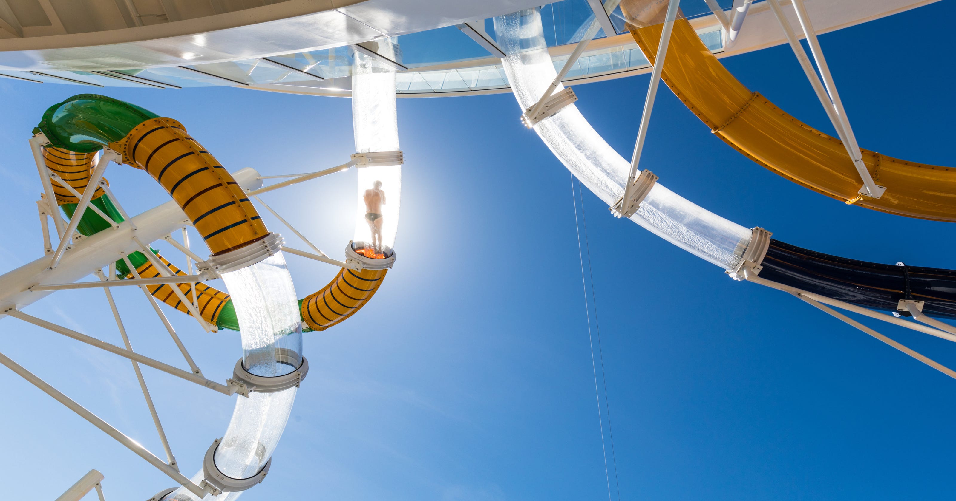 The giant water slides on Royal Caribbean's new Symphony of the Seas