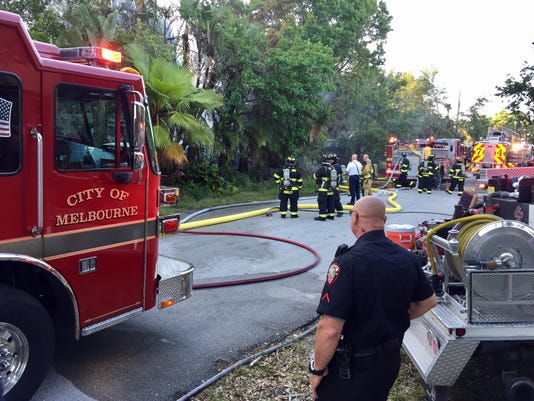 Fire burns 2-story house in Melbourne