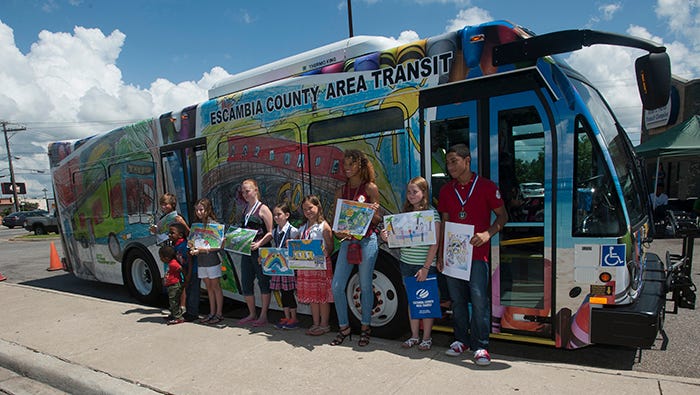 Escambia students' artwork adorns ECAT buses