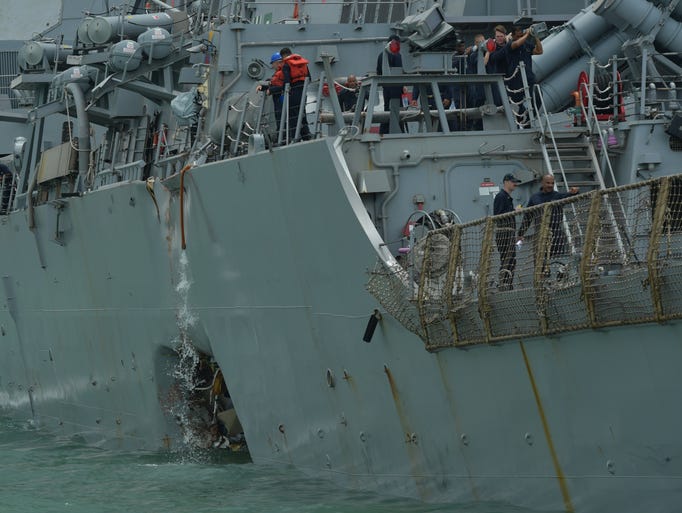 See the damage of the USS John S. McCain after collision